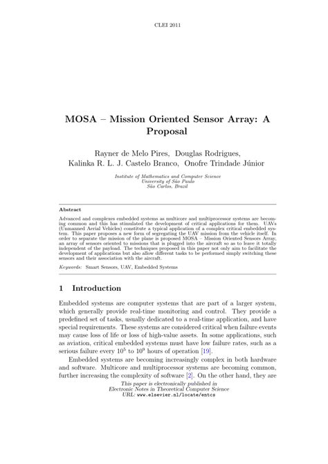 Pdf Mosa Mission Oriented Sensors Array A Proposal