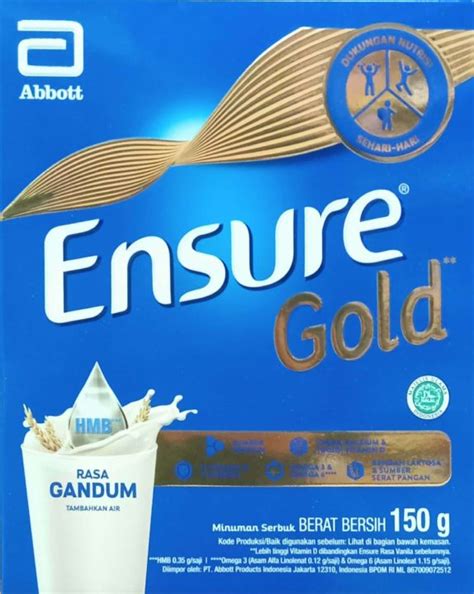 Susu Ensure Gold Rasa Vanilla Gandum 150 Gram Susu Ensure Gold