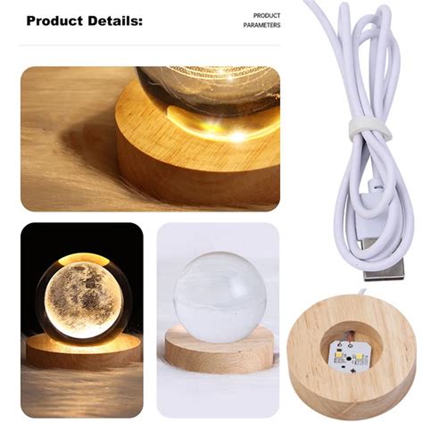 Usb Led 야간 조명 갤럭시 크리스탈 볼 테이블 램프 3d 행성 달 램프 어린이 파티 생일 선물 침실 홈 장식
