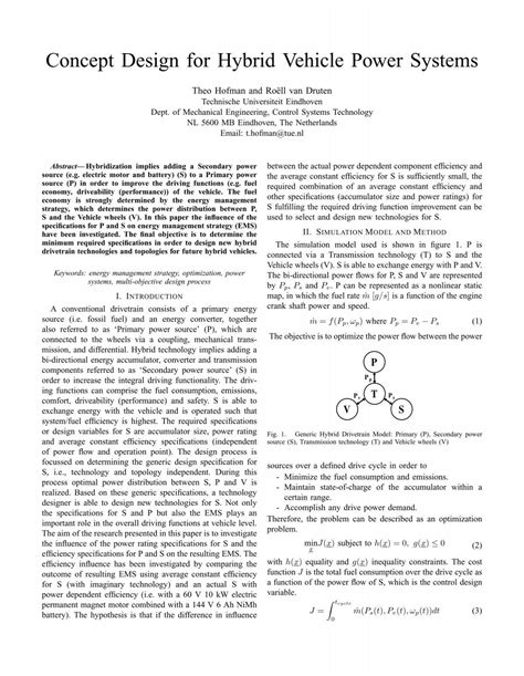 Concept Design For Hybrid Vehicle Power Systems