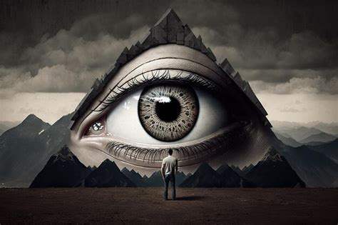 Premium Ai Image Person Hiding From View With Allseeing Eye Watching