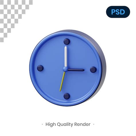 Premium Psd Clock 3d Render Illustration Premium Psd