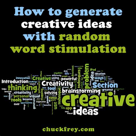 How To Brainstorm Creative Ideas With Random Word Stimulation Chuck Frey