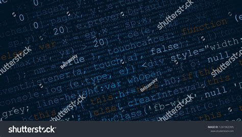 Programming Code Gyberspace Background Javascript Html Stock Vector
