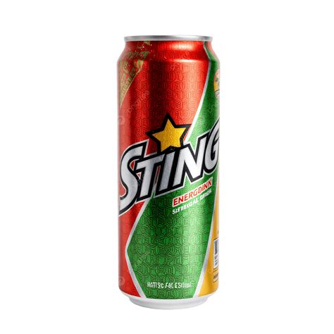 Energy Drink Sting Can In Bright Colors With Detailed Texture Sting