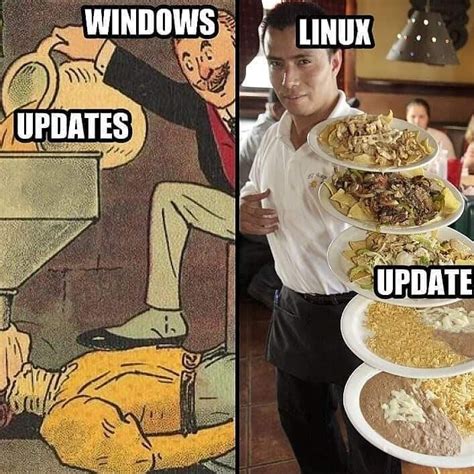 Windows Vs Linux At Updating Rfunnymemes Windows Vs Linux At Updating Rfunnymemes