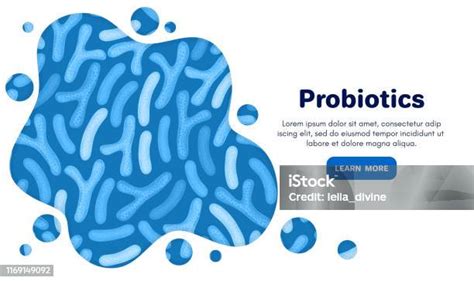 프로바이오틱스가 있는 벡터 배경 비피도박테리움 락토바실러스 유산균 미생물군유전체 가리기에 대한 스톡 벡터 아트 및 기타 이미지