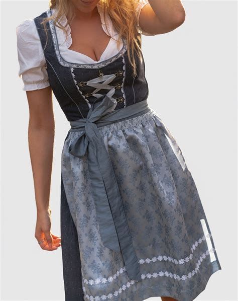 Floral Lace Up Dirndl Midi Dress For Women Fleek Fit