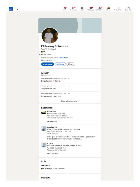 Ftbajrang Shinde Linkedin Pdf