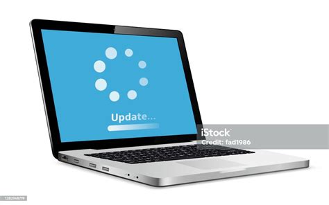 시스템 소프트웨어 업데이트 개념입니다 랩톱 화면에서 로드 프로세스 노트북에 대한 스톡 벡터 아트 및 기타 이미지 노트북 소프트웨어 업데이트 개념 Istock