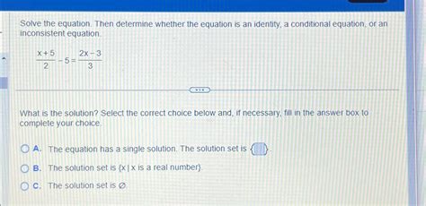 Solved Solve The Equation Then Determine Whether The