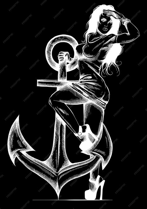 Premium Vector Cute Sexy Military Pilot Uniform Pin Up Girl Sitting Hand Drawn Color Vintage