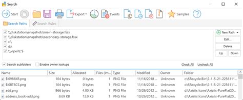 file system snapshots with foldersizes