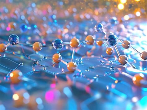 Abstract Nanotechnology Molecular Structure With Glowing Particles Premium Ai Generated Image