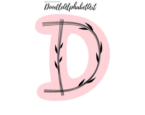 Scribble Letters Png 5 Alphabet Sets Doodle Spring Floral Etsy