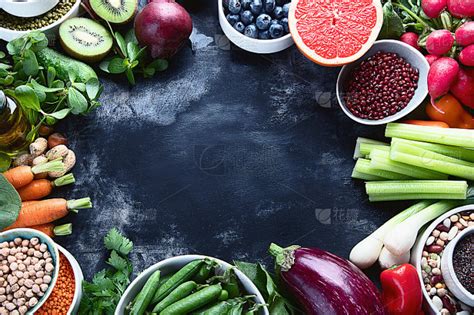 健康饮食成分 蔬菜，水果和豆类。