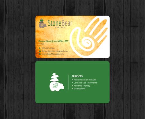 Creative Massage Therapy Business Cards