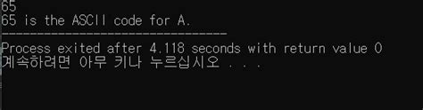 6 ascii코드값을 입력받고 ascii 코드값에 해당하는 문자를 출력하라