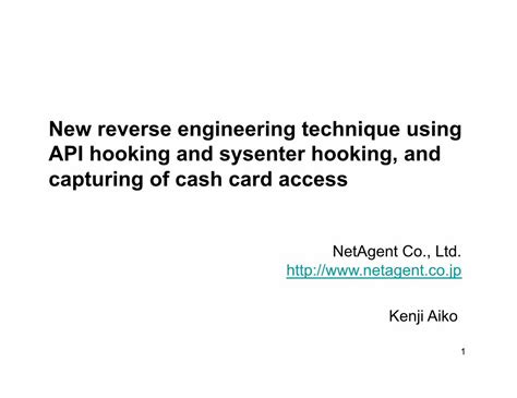 Pdf New Reverse Engineering Technique Using Api Hooking · New Reverse Engineering Technique
