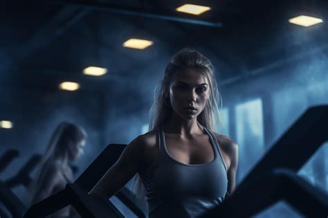 Premium Ai Image Gym Girl In Dramatic Scene Gym Poster