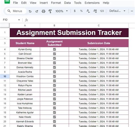 Assignment Submission Tracker With Example How To Keep Your Projects