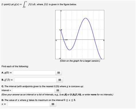 Solved Point Let G X Xf T Dt Find Each Of The Chegg Com