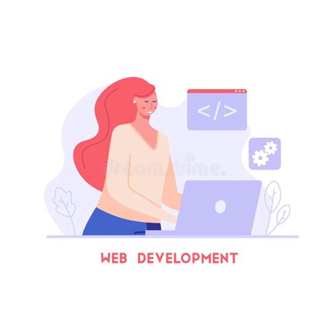Woman Developing Mobile Or Web Product Web Development Concept Of App