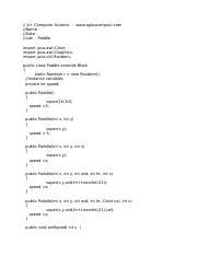 Paddle Java A Computer Science Apluscompsci Name Date