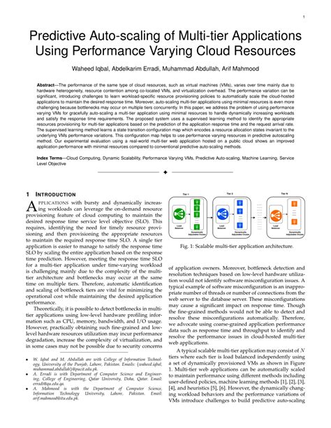 Pdf Predictive Auto Scaling Of Multi Tier Applications Using