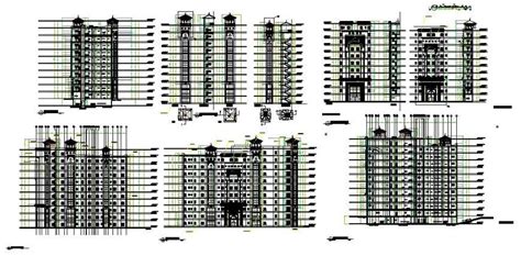 Elevation Of High Riser Building 2d View Cad Block Autocad File