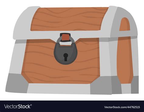 Closed Chest With Heavy Lock Secret Treasure Icon Vector Image