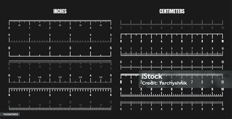 길이 또는 높이를 측정하기위한 사실적인 흰색 센티미터 및 인치 스케일 분할이 있는 다양한 측정 스케일 눈금자 테이프 측정 표시 크기 표시기 벡터 일러스트 레이 션 0명에