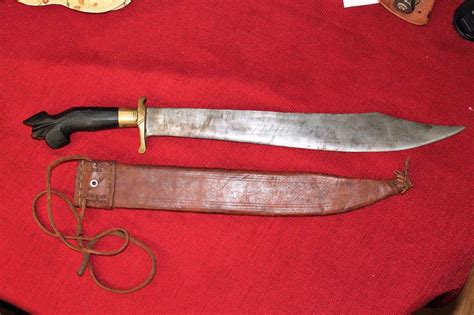 Ww2 Philippine Bolo Machete Knife Large Jungle Knife W Leather Sheath