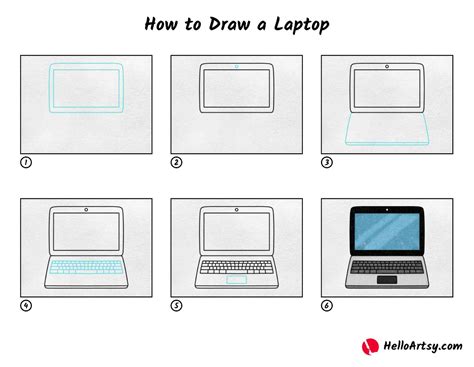 How To Draw A Laptop Helloartsy