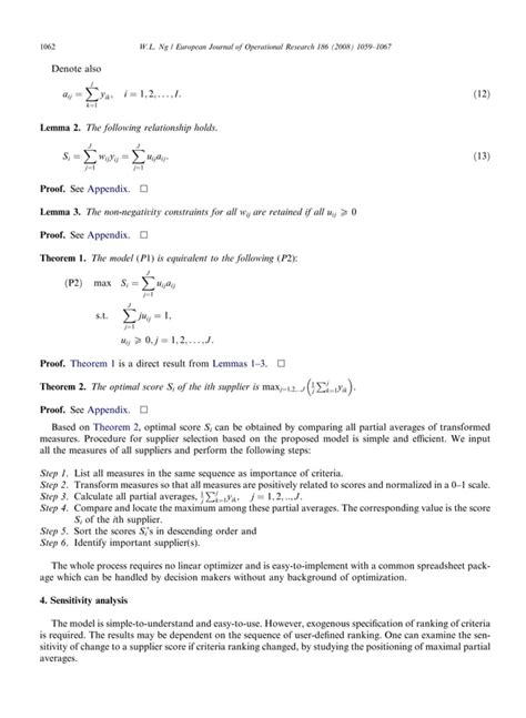 An Efficient And Simple Model For Multiple Criteria Supplier Selection Problem Pdf Logistics