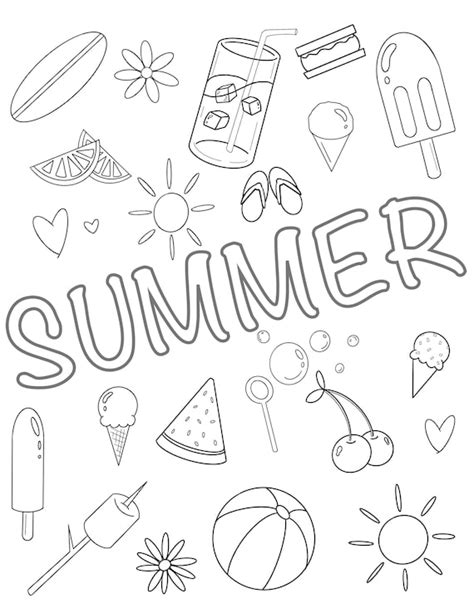 Hojas Para Colorear De Verano Para Adultos