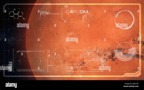 Hi Tech User Interface Head Up Display Mars In Background 3d