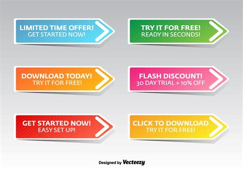 Flat Call To Action Vector Buttons 112140 Vector Art At Vecteezy