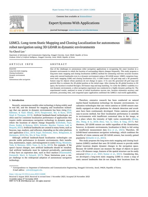 Lsmcl Long Term Static Mapping And Cloning Localization 2024 Expert Systems Pdf Lidar