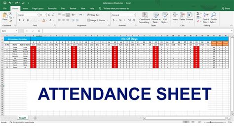Fully Automated Attendance Sheet In Excel Microsoft Excel Introduction Profmuhammadshafiq
