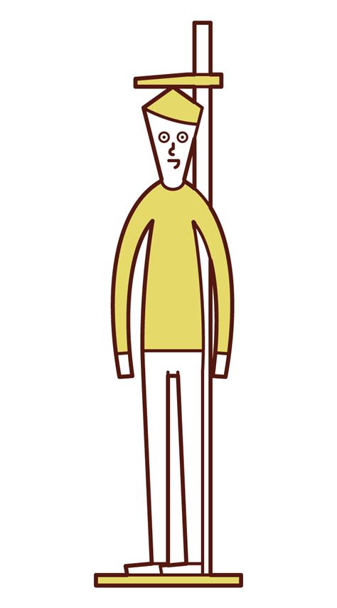 높이를 측정하는 사람 남성의 그림 무료 일러스트 소재집 Kukukeke
