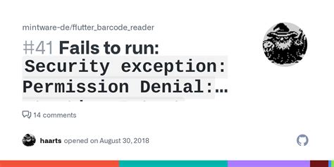 fails to run `security exception permission denial starting intent