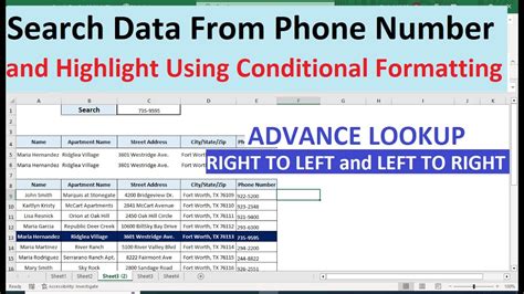 Search And Highlight Data Using Conditional Formatting Youtube