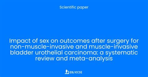 Es Iode On Linkedin Scientific Research Impact Of Sex On Outcomes