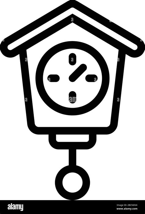 Vintage Pendulum Clock Icon Outline Style Stock Vector Image And Art Alamy