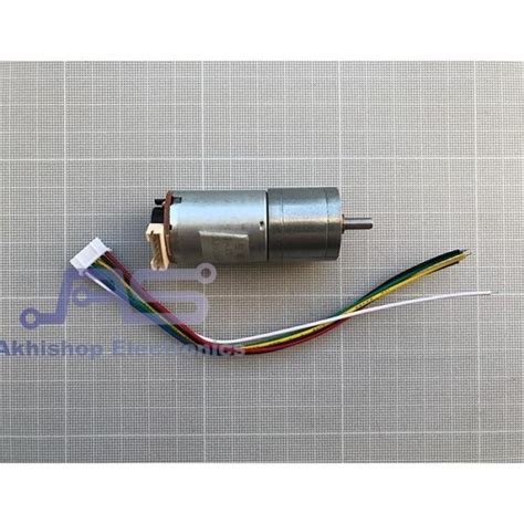 Jual High Torque Motor Dc 25ga370 12v 100rpm W Encoder Shopee Indonesia