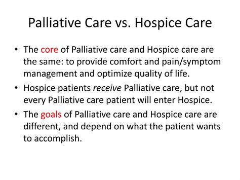 Palliative Care Vs Hospice Care Pptx