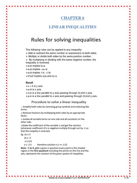 chapter 6 linear inequalities pdf inequality mathematics equations