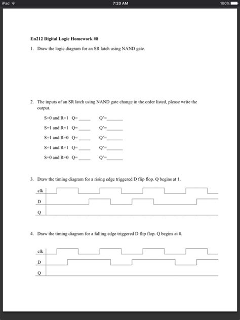 Solved Draw The Logic Diagram For An SR Latch Using NAND Chegg