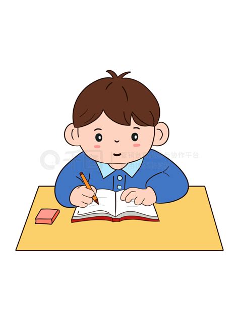 小学生免抠元素 手绘写作业卡通小学生学习暑假作业 素材免费下载 3072像素 Psd格式 编号70905834 千图网